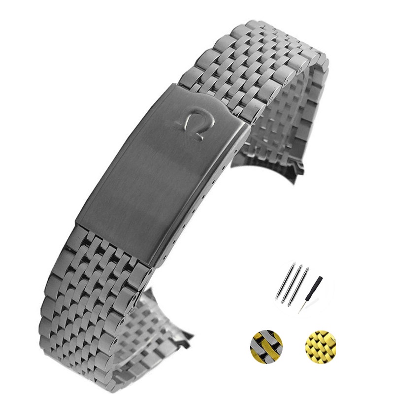18 19 20mm Stainless Steel Strap for Omega Speedmaster Thin Metal Watch ...