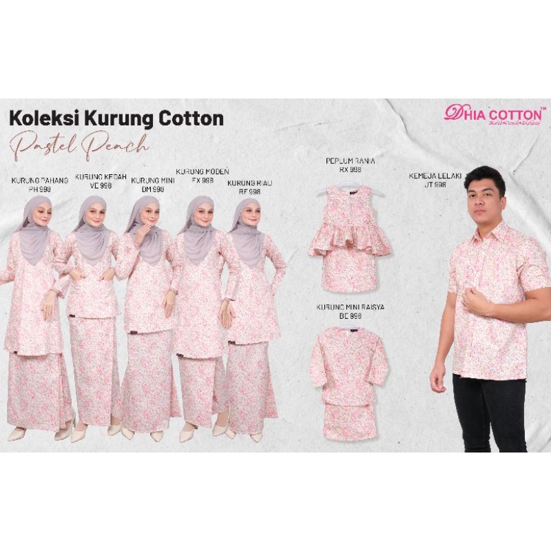 📌 BAJU RAYA NEW PEACH SET 998🔥 SEDONDON DHIA COTTON TERMURAH ...