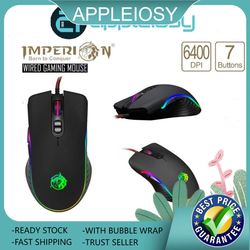 IMPERION M320 WARSHIP 7 BUTTONS 6400DPI RGB BACKLIT COLOR USB WIRED ...