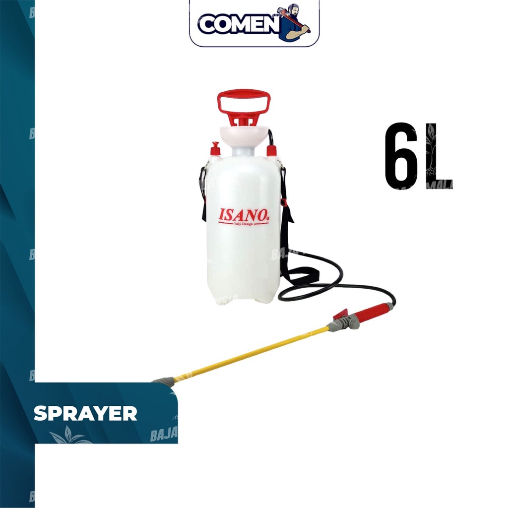 ISANO Garden Pressure Sprayer 6 Liter Adjustable Nozzle Lubricant PVC ...