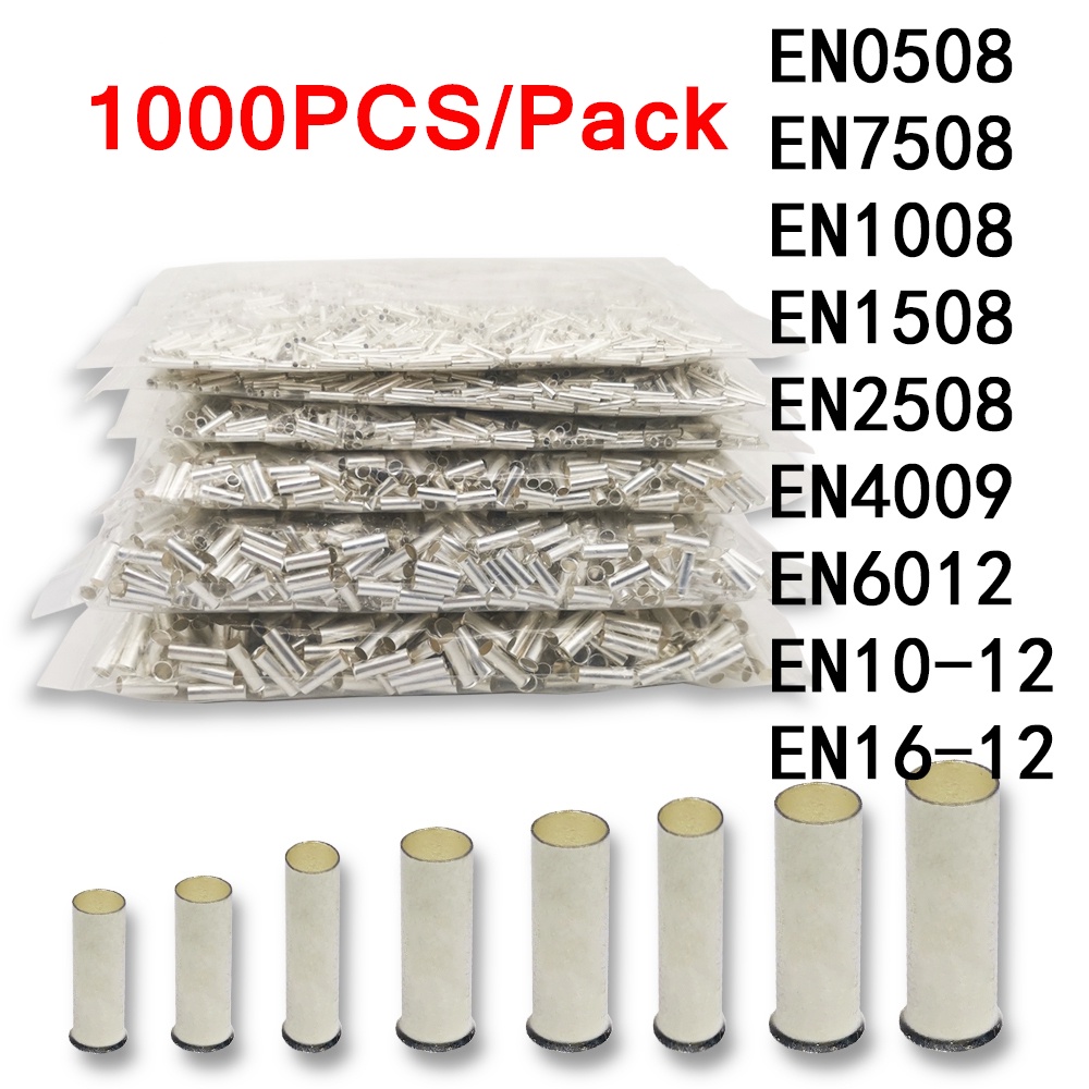 1000pcs/Pack EN0508 EN7508 EN1008 EN1508 Insulated Ferrules Terminal ...