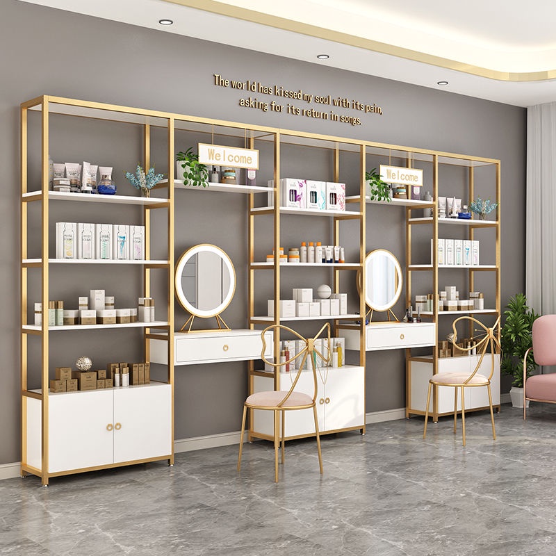 Cosmetic shelf display rack multi-layer beauty salon product display ...