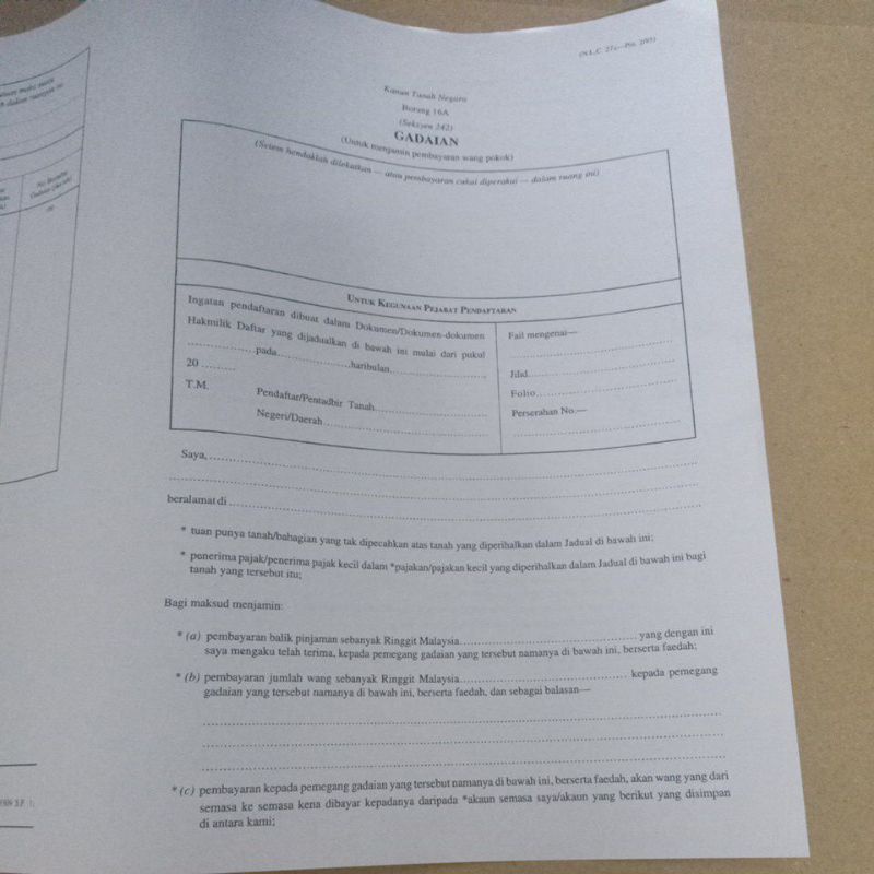 Borang 16A (Gadaian) | Shopee Malaysia