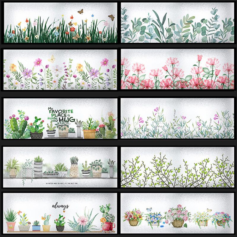 Cartoon Glass Sticker Office Decorative Glass Film Self-adhesive ...