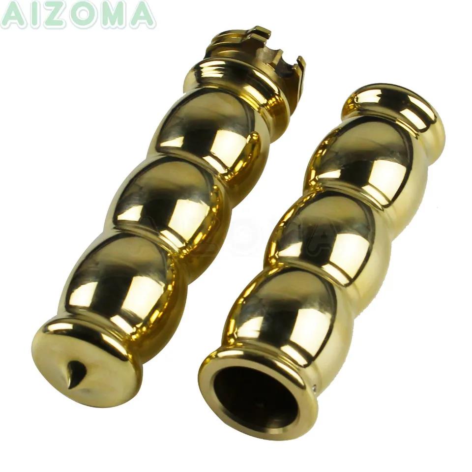 Solid Brass Motorcycle 1'' 25mm Handlebar Hand Grips Vintage Spike Grip for Harley Chopper ...