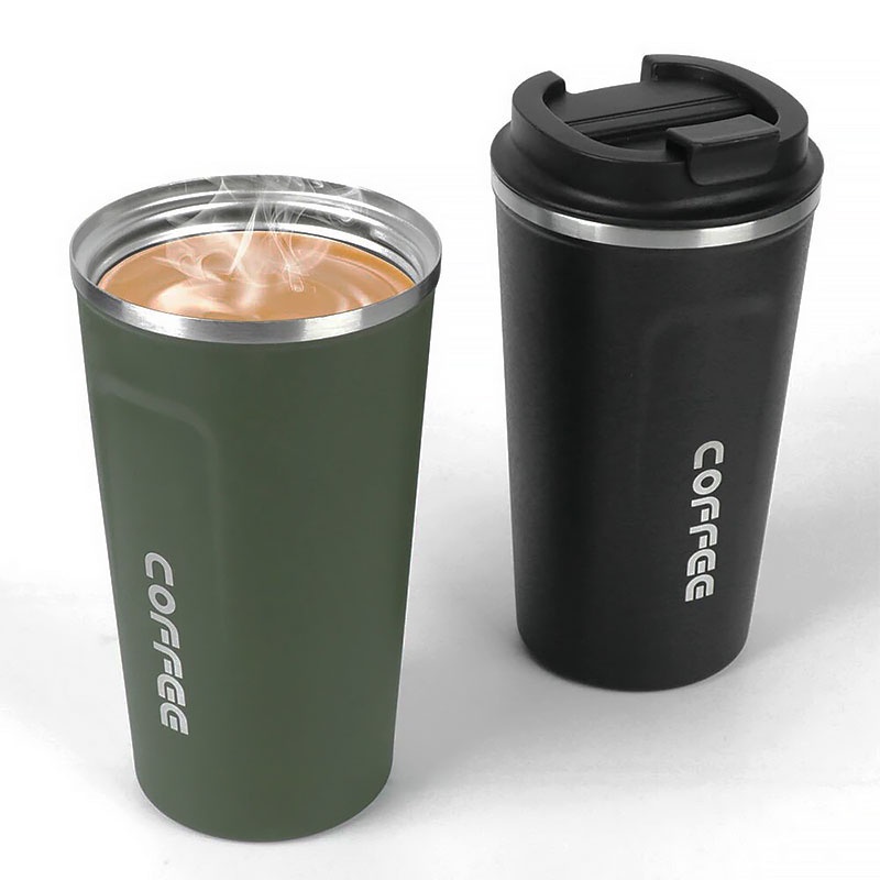 304 Double Layer Vacuum Thermal Flask Coffee Mug Cup Heat Insulated ...