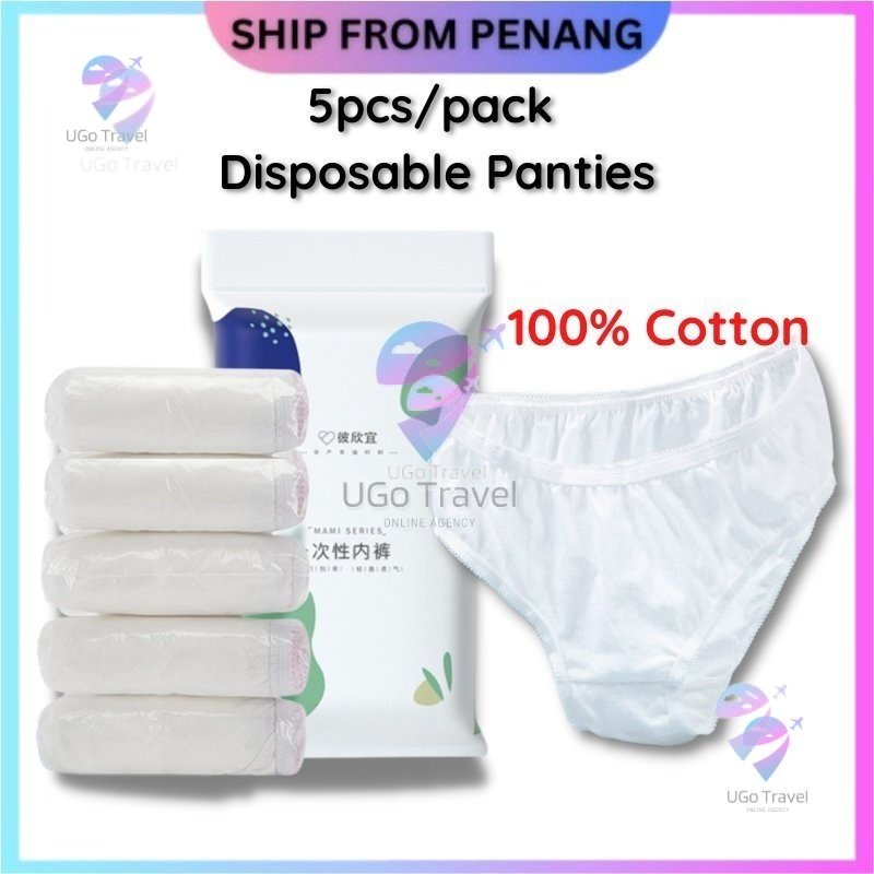 UGO 100% Cotton Disposable Underwear Women Maternity Disposable Panties ...