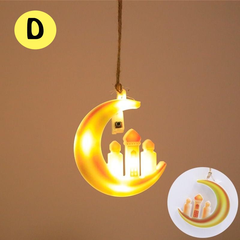 New Raya LED Star Moon Pendant Lamp Ramadan Fortress Modeling Blinking ...