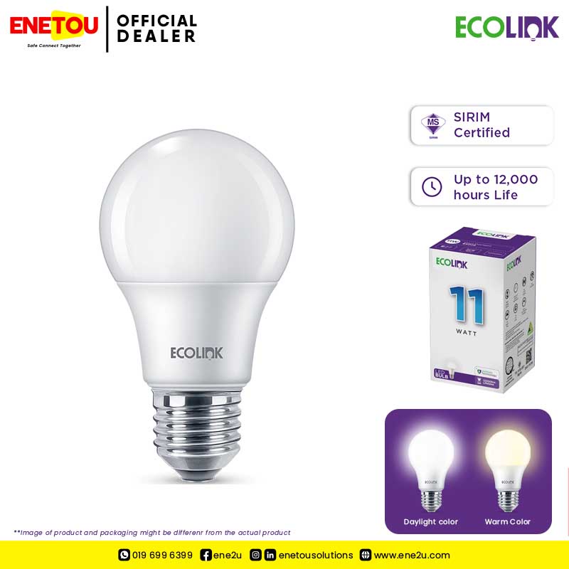 ECOLINK 11W LED BULB E27 230V (3000K | 6500K) | Shopee Malaysia