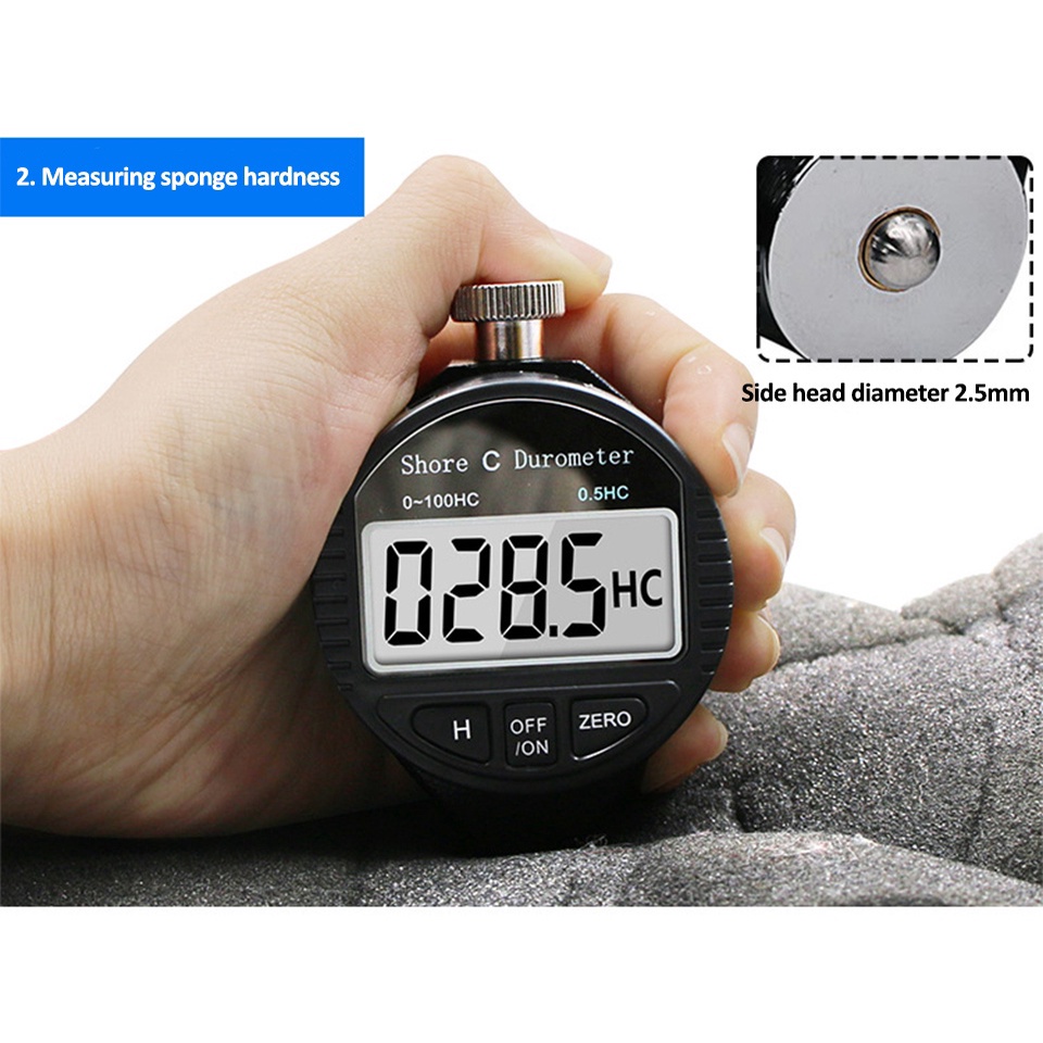 Hardness Tester LCD Display Meter Shore 0-100 A/C/D Digital Shore ...