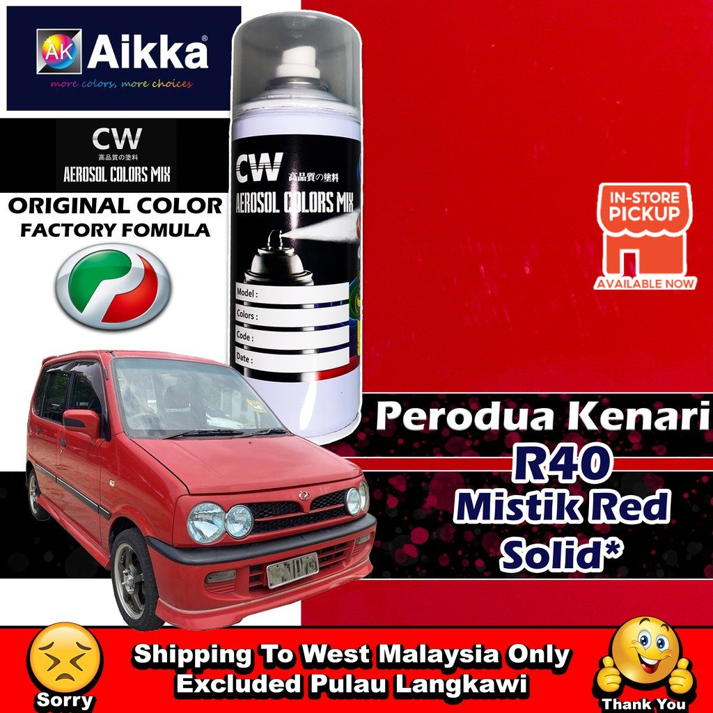 [ Perodua Kenari R40 MISTIK RED ] Touch Up Paint Aikka CW Aerosol DIY ...