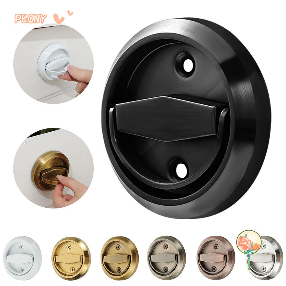 PEONY-HOME Hidden Door Handle Lock Round Ring Invisible Recessed ...