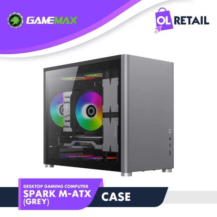 Gamemax Spark Gray M-ATX Desktop Gaming Computer Case | Shopee Malaysia