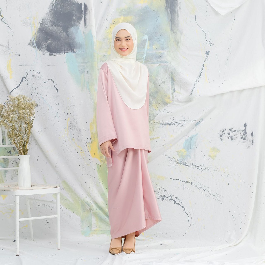 Baju Kurung Muslimah Pario Instant Kurung Anggun Sarong Set Premium Satin Duchess Nikah ...