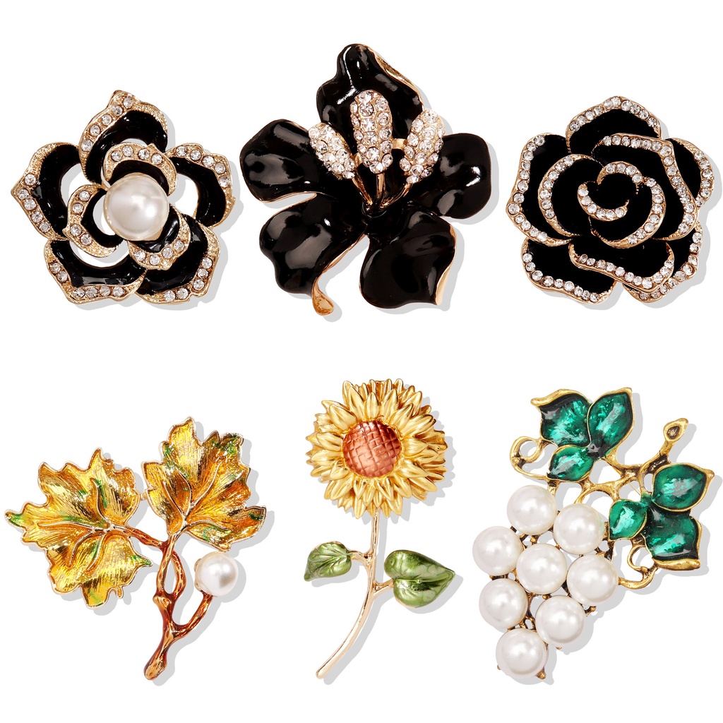 Exquisite Pearl camellia flower Brooch（16 style to choose from ...