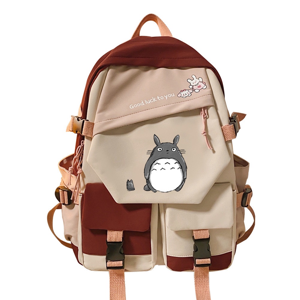 Korean Version Contrast Color Cartoon My Neighbor Totoro Backpack New ...