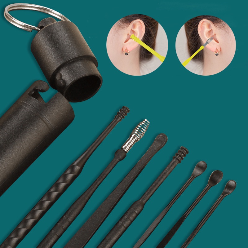 7PCS Earwax Removal Kit Ear Wax Cleanser Remover Ear Pick Tools ...