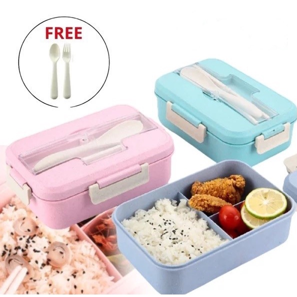 Lunch Box Set/Wheat Straw Lunch Box/Lunch Box - Kenji Shop | Shopee ...