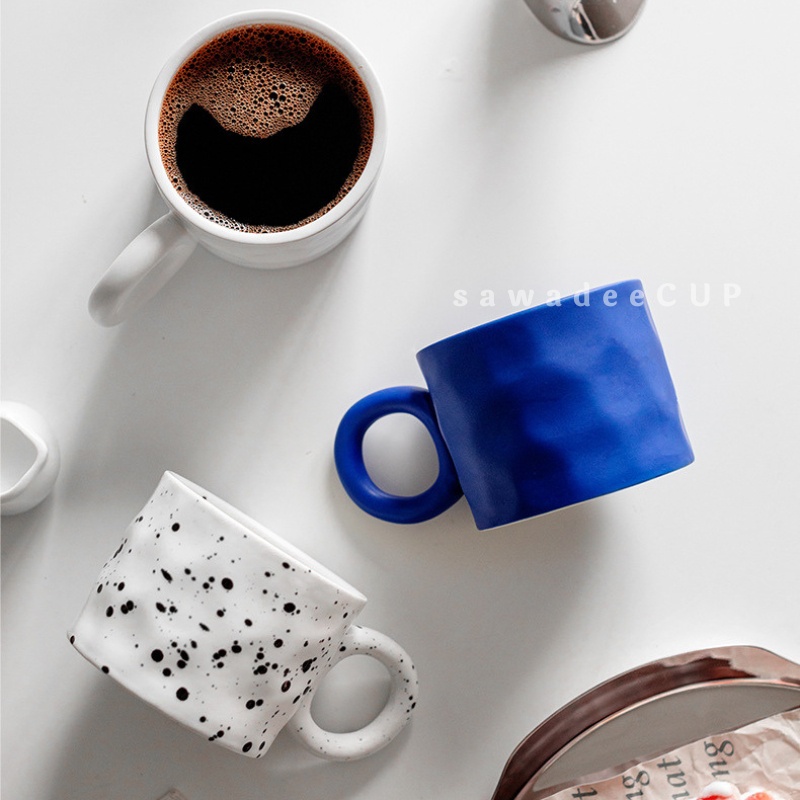 Ins Style Cup Klein Blue Mug 450ml Ceramic Mug With Handle Cawan ...