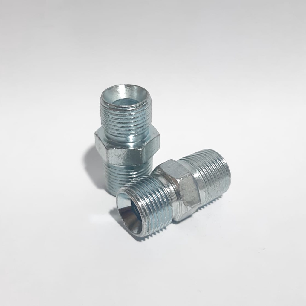 Hydraulic Connector Double Neple 1/2 inch DN 08mb x 08mb (NPT x NPT ...