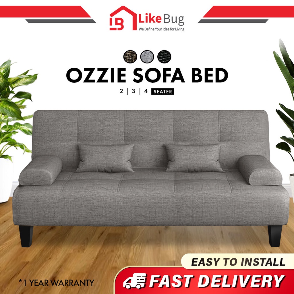 ⚡️LIKE BUG⚡️OZZIE 3/4 Seater Sofa with Pillow Sofa Bed Foldable / Canvas Sofa / 2 in 1 Sofa with ...