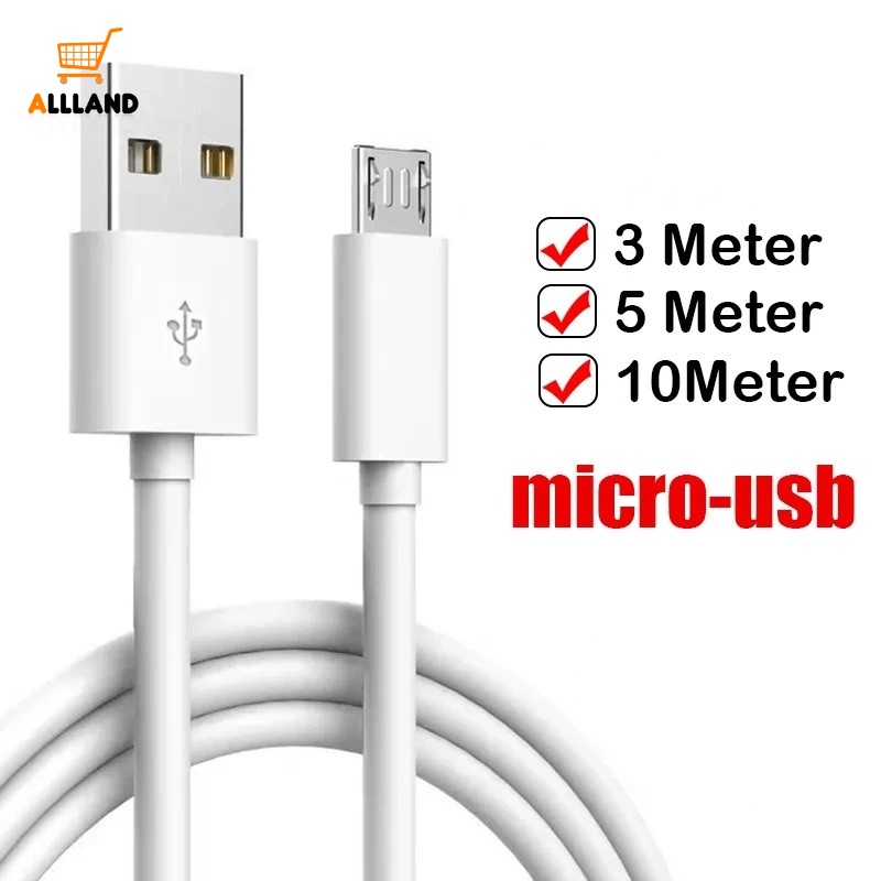 3/5/10 Meteres Long Micro USB Charging Cable/ Flexible White Cable Cord ...
