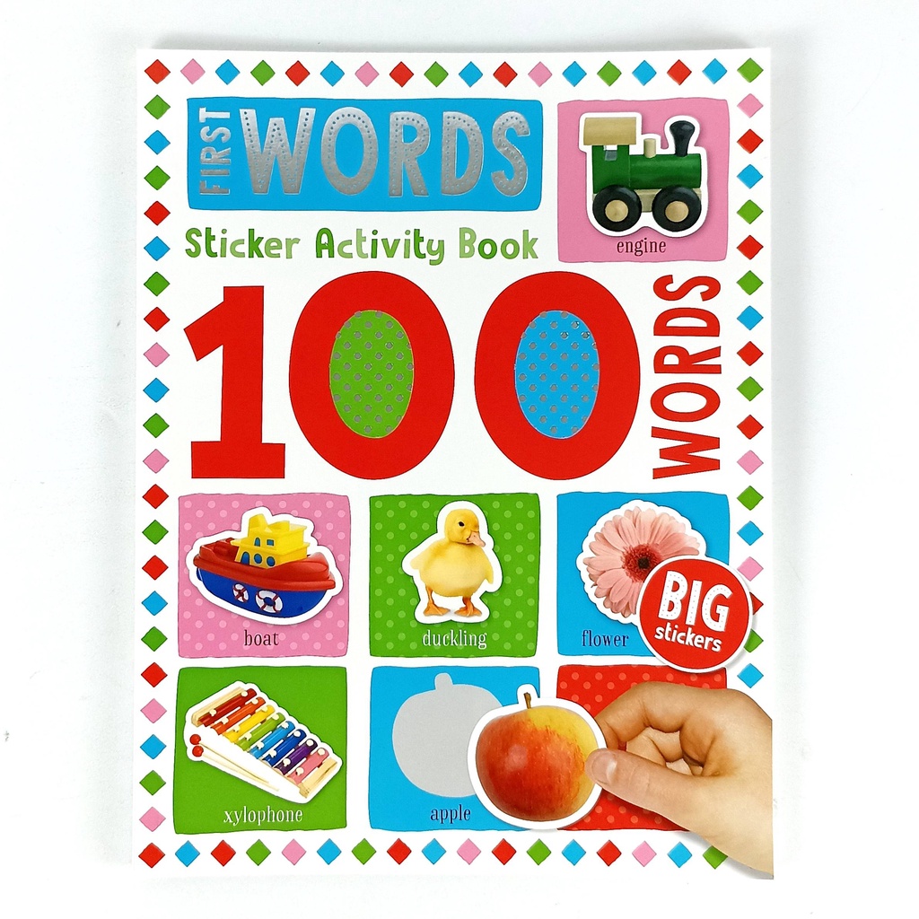 Original 100 First Words Sticker Activity Book with Big Stickers - Leon ...