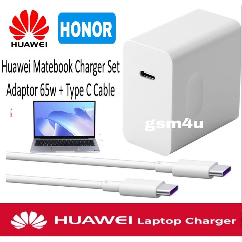 LAPTOP HUAWEI HONOR Magicbook Pro 14 X16 X15 (65W) CHARGER USB Type C ...