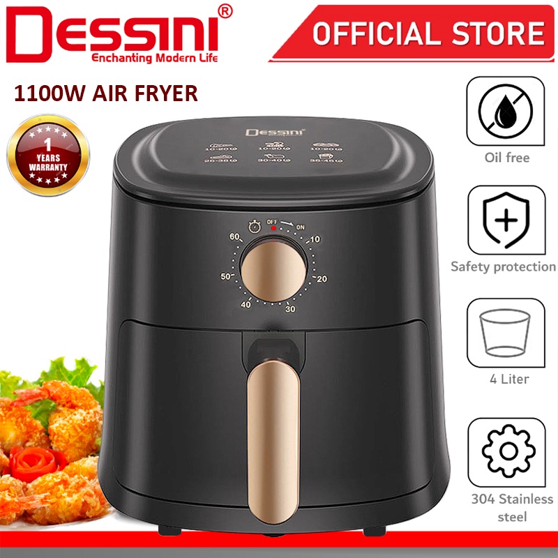 DESSINI ITALY AF-40 Electric Oven Convection Air Fryer Toaster Timer ...