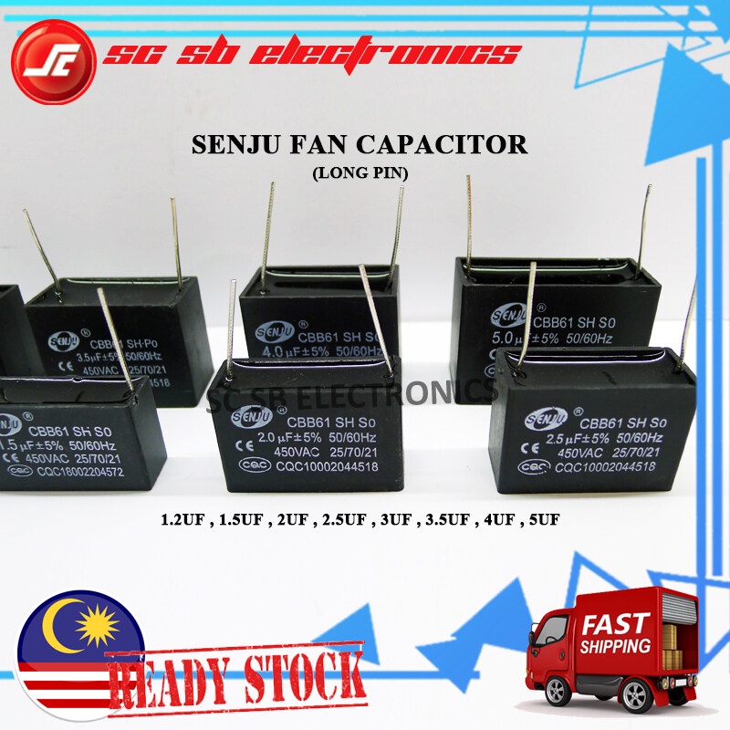 SENJU FAN CAPACITOR / FAN CONDENSER / FAN CAP / KAPACITOR KIPAS (1.2UF ...
