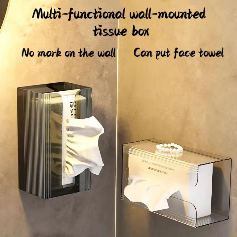 Tissue Box Wall Mounted Kleenex Wash towel storage box Toilet Bathroom ...