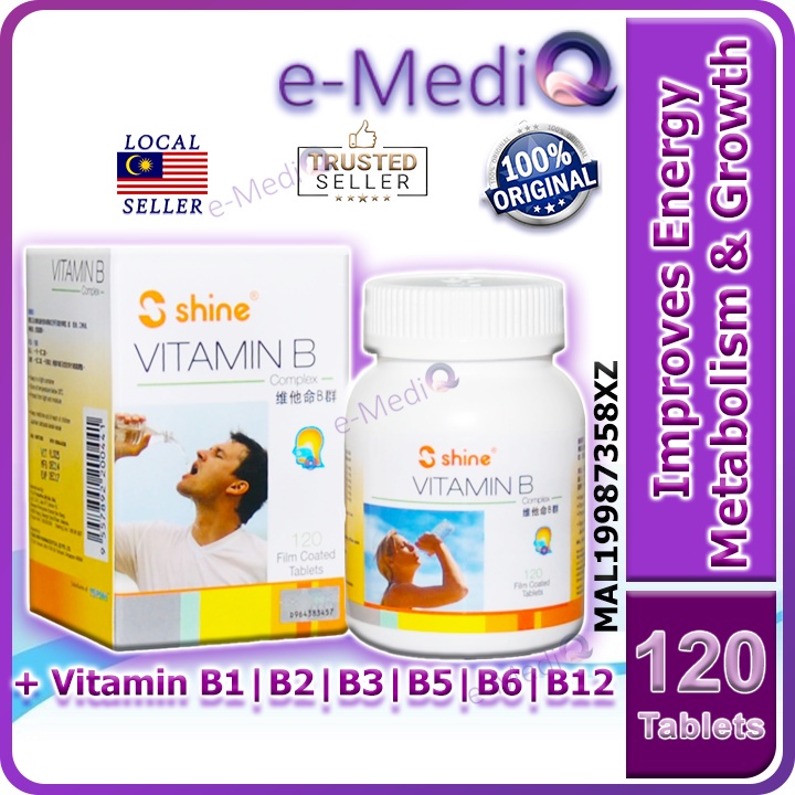 SHINE VITAMIN B COMPLEX 120'S FILM TABLETS (Exp: Nov/2027) | Shopee ...