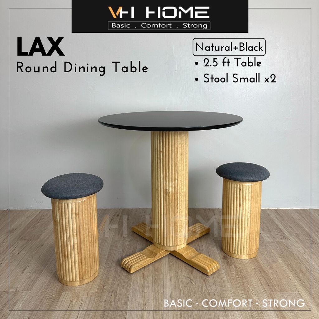 VH LAX Round Dining Table 2.5FT/3FT With Stools Special Modern Design ...