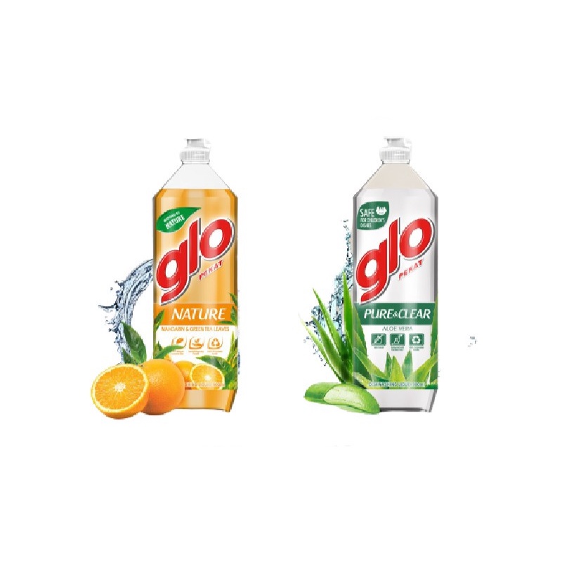 GLO DISHWASHING LIQUID 800ML ( PURE & CLEAR / NATURE) NEW!!! | Shopee ...