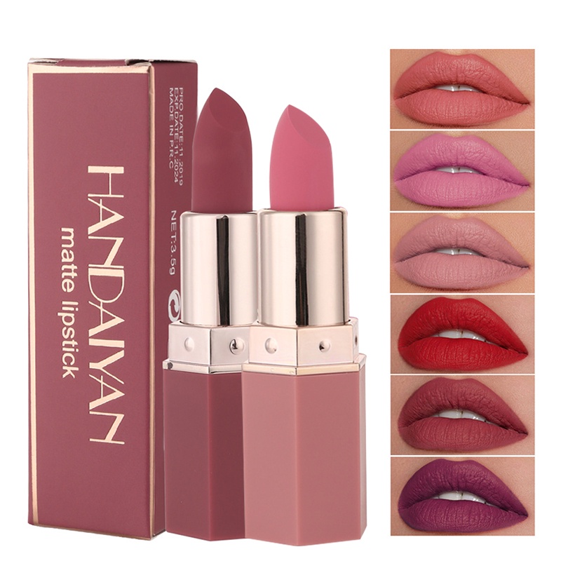 Matte Lipstick Waterproof Long Lasting Lip Stick Sexy Red Pink Velvet ...