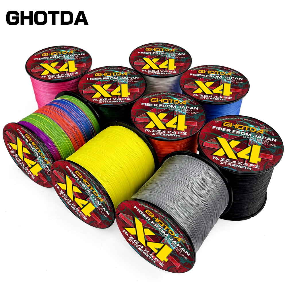 GHOTDA Braided Line X4 Super PE Line Multicolored High Strength Ocean Fishing Line 100M Fishing ...