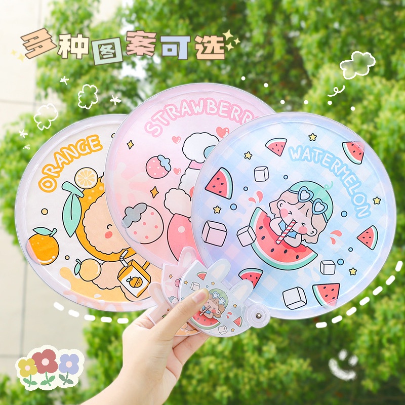 Student Cute Folding Hand Fan Cartoon Portable Small Fan Summer Mini ...