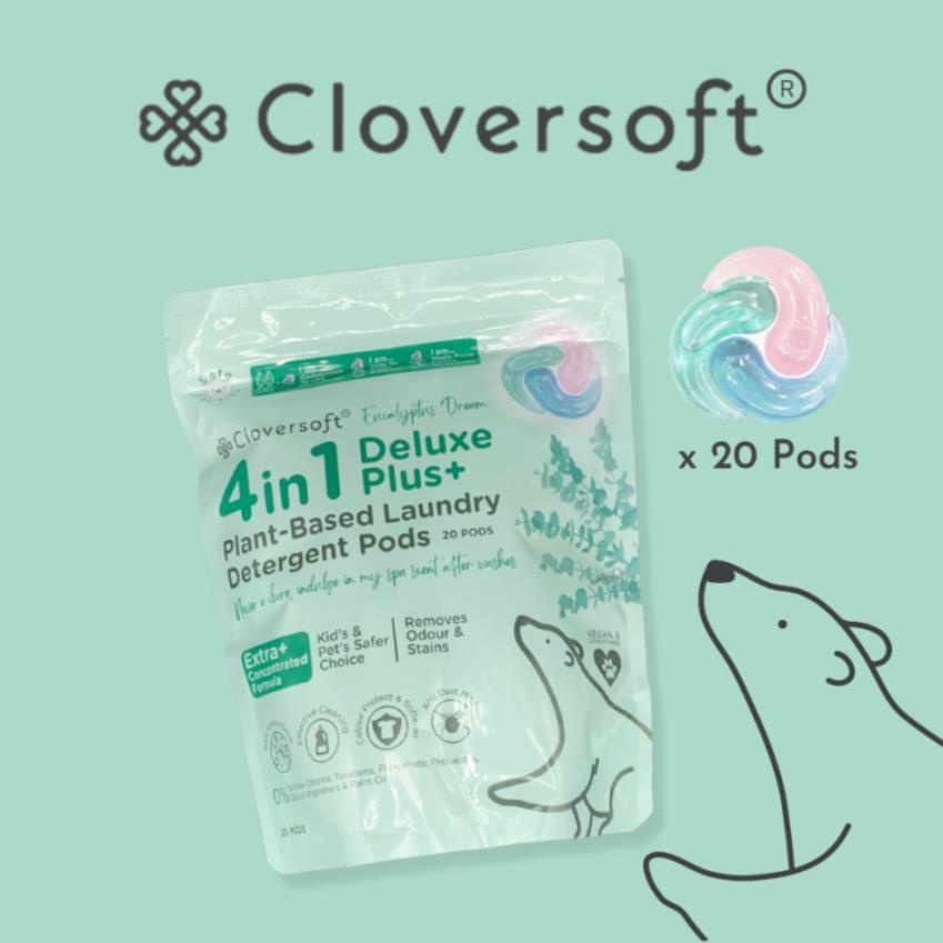 Cloversoft 4in1 Deluxe Plus Plant-based Laundry Detergent Pods (20 pods) | Shopee Malaysia