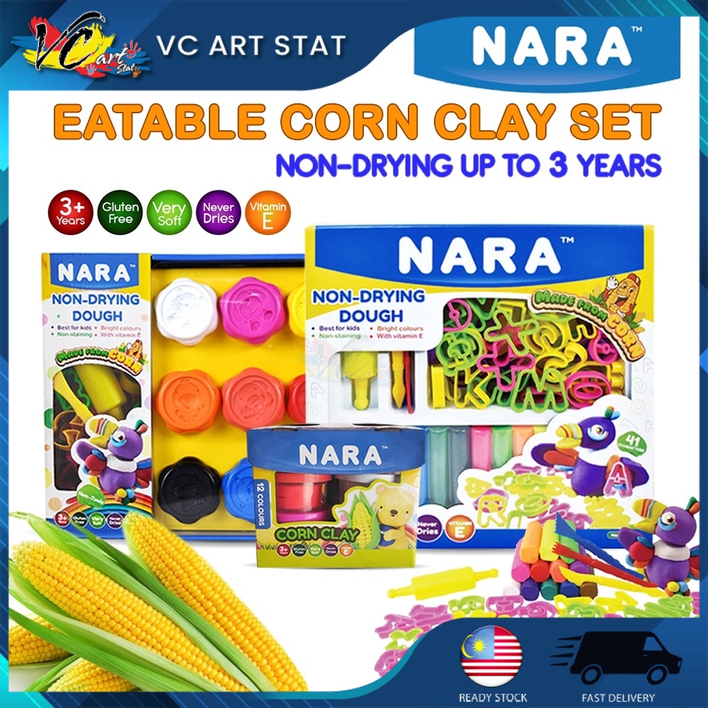 Nara Premium Quality Non-Toxic Eatable Corn Clay Non-Drying Clay Kids ...