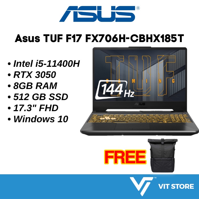 Asus TUF F17 FX706H-CBHX185T Gaming Laptop (Intel Core i5-11400H, 8GB ...