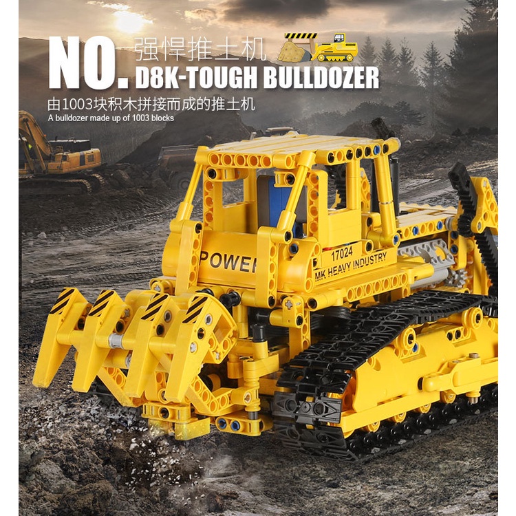 Mould King 17024 Technic Bulldozer Remote Control Caterpillar D8K 1:20 ...