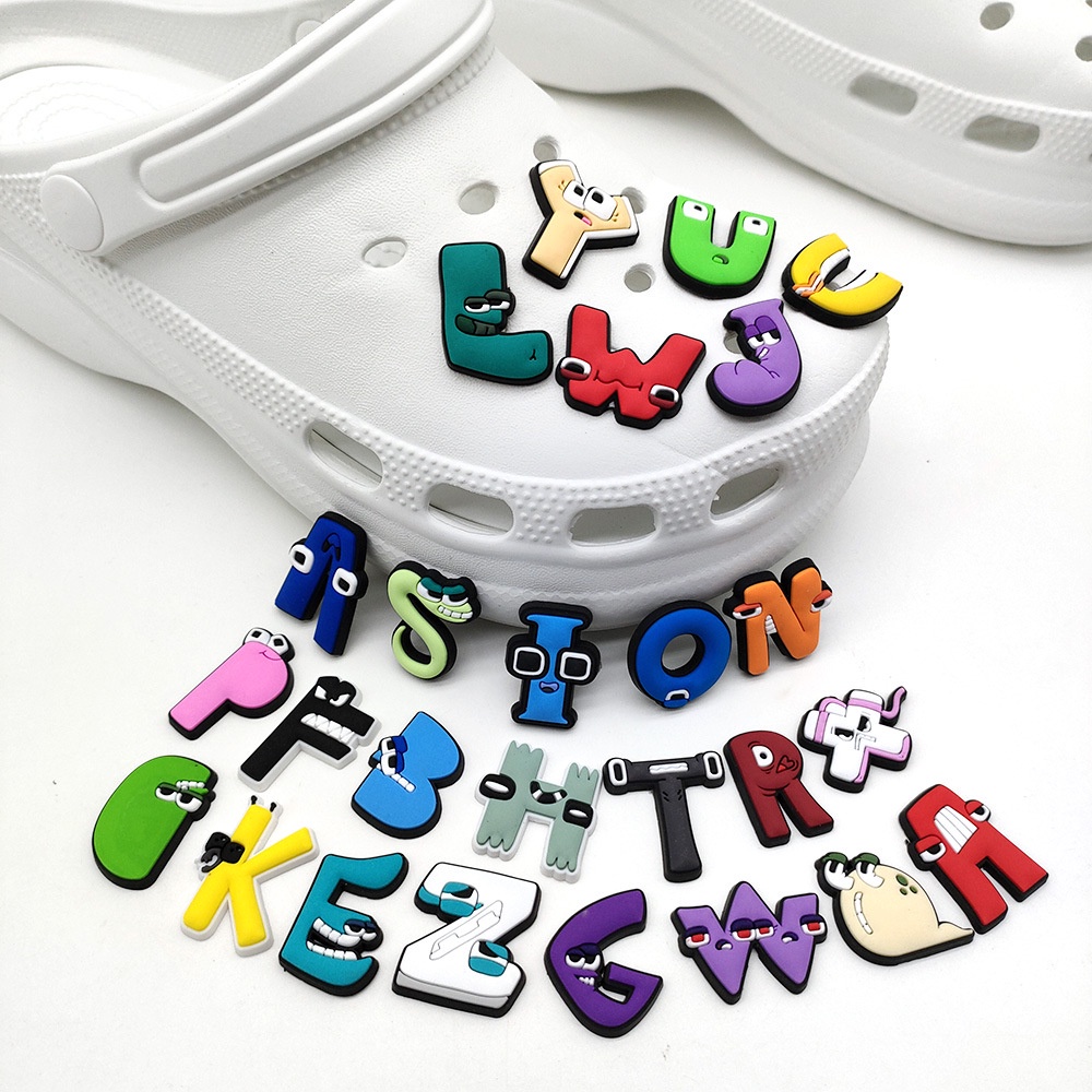 Cartoon Initial Letter jibbits Anime Shoe Charms Alphabet Lore Jibits ...