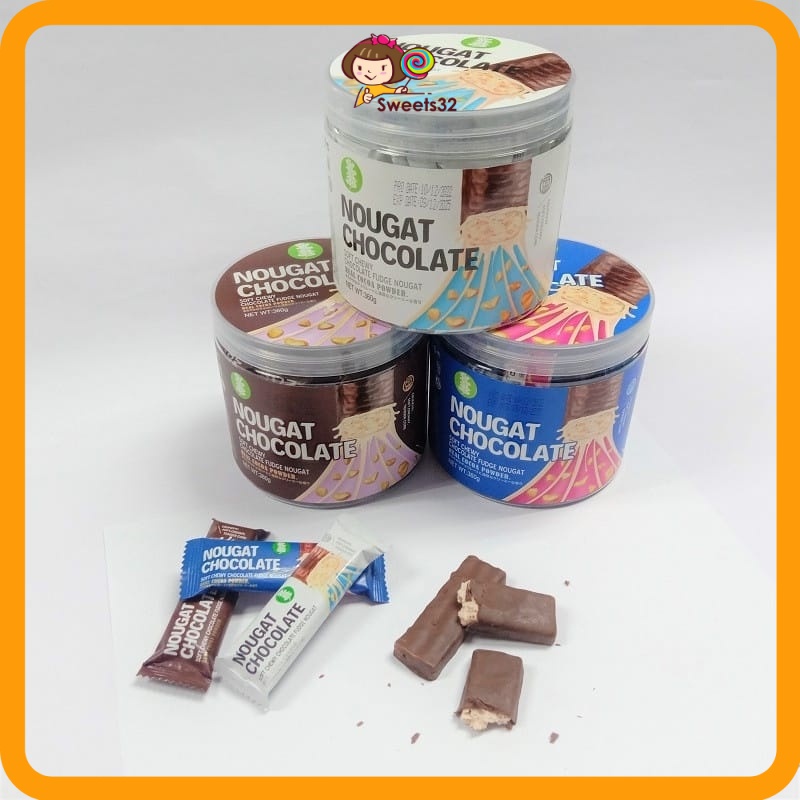30pcs Nougat Chocolate Real Cocoa Powder Soft Chewy Choco Fudge Nougat ...