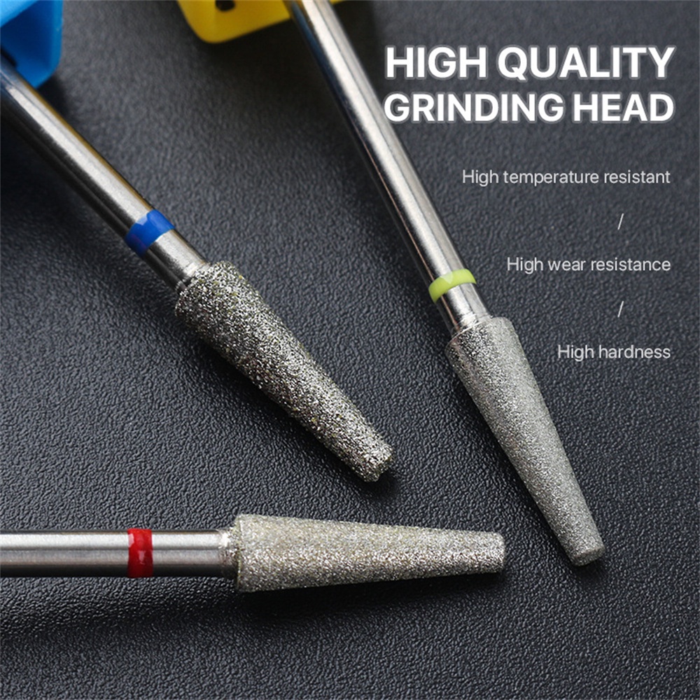 Tapered Barrel Diamond Nail File Drill Bit Cuticle Cleaner Burr Tool ...