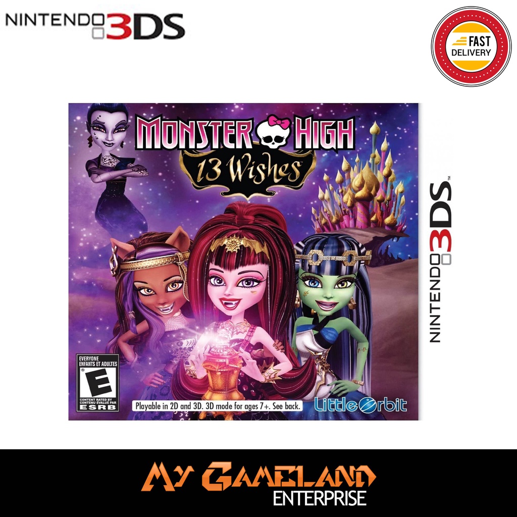 NIntendo 3DS Monster High 13 Wishes: The Official Game (English)(BRAND ...