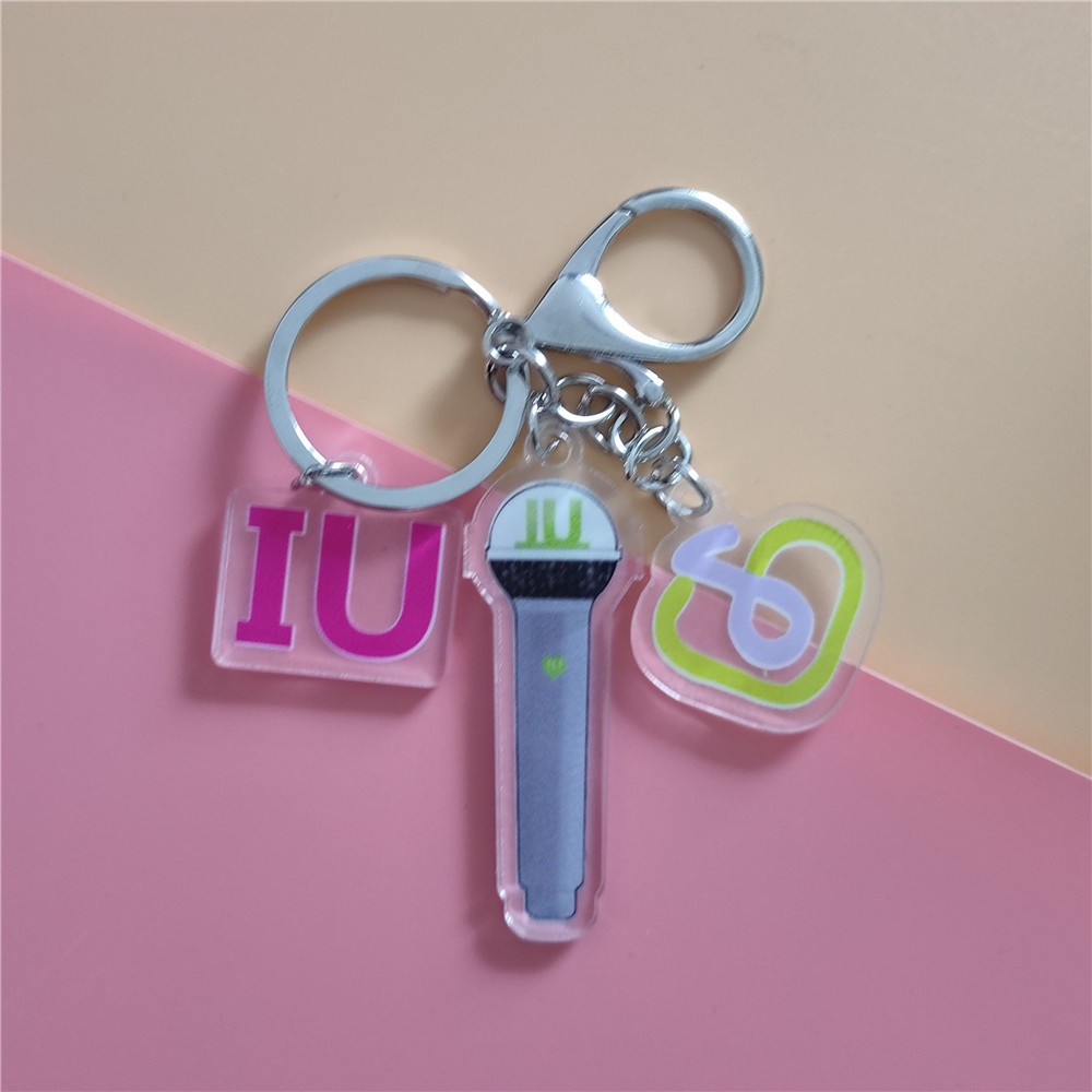 Kpop IU Light Stick Pendant Keychain Lightstick Keyring Jewelry Bag Car ...