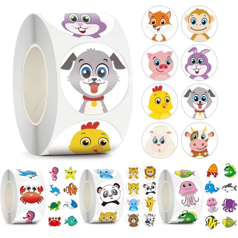 500pcs Cartoon Animals Stickers Cute Reward Stickers for School Teacher ...