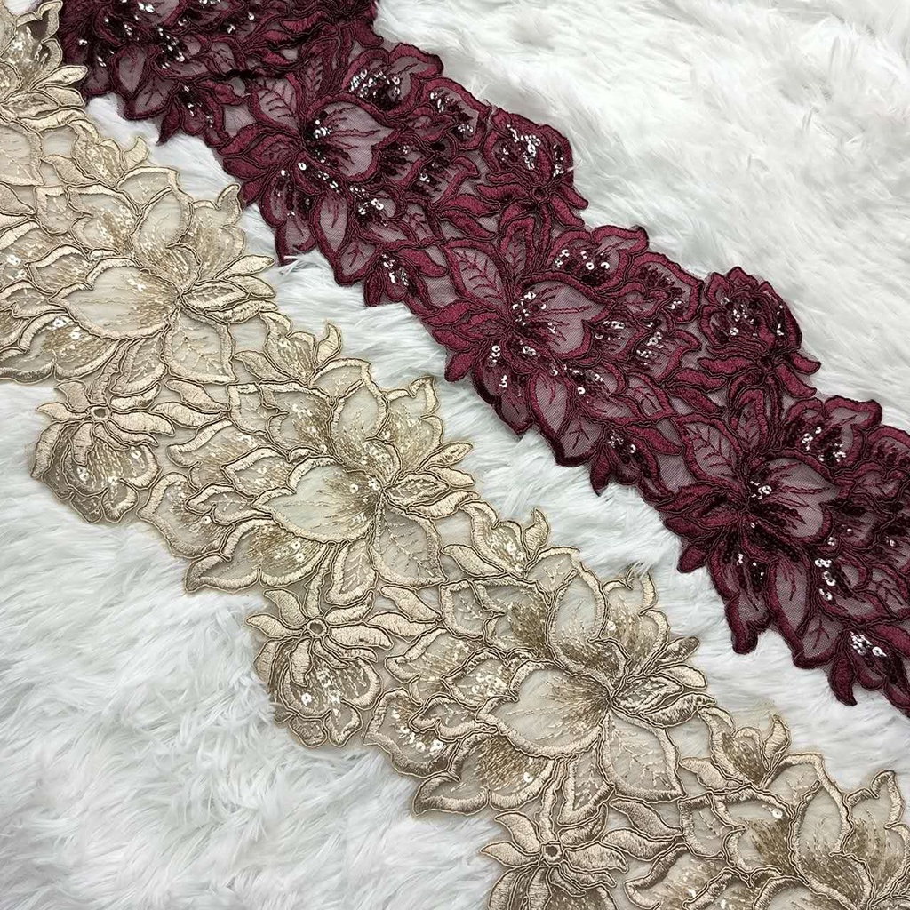 Border Lace/ Renda Bunga / Lace Meter/ Renda Baju/ Renda Lace/ Flower ...