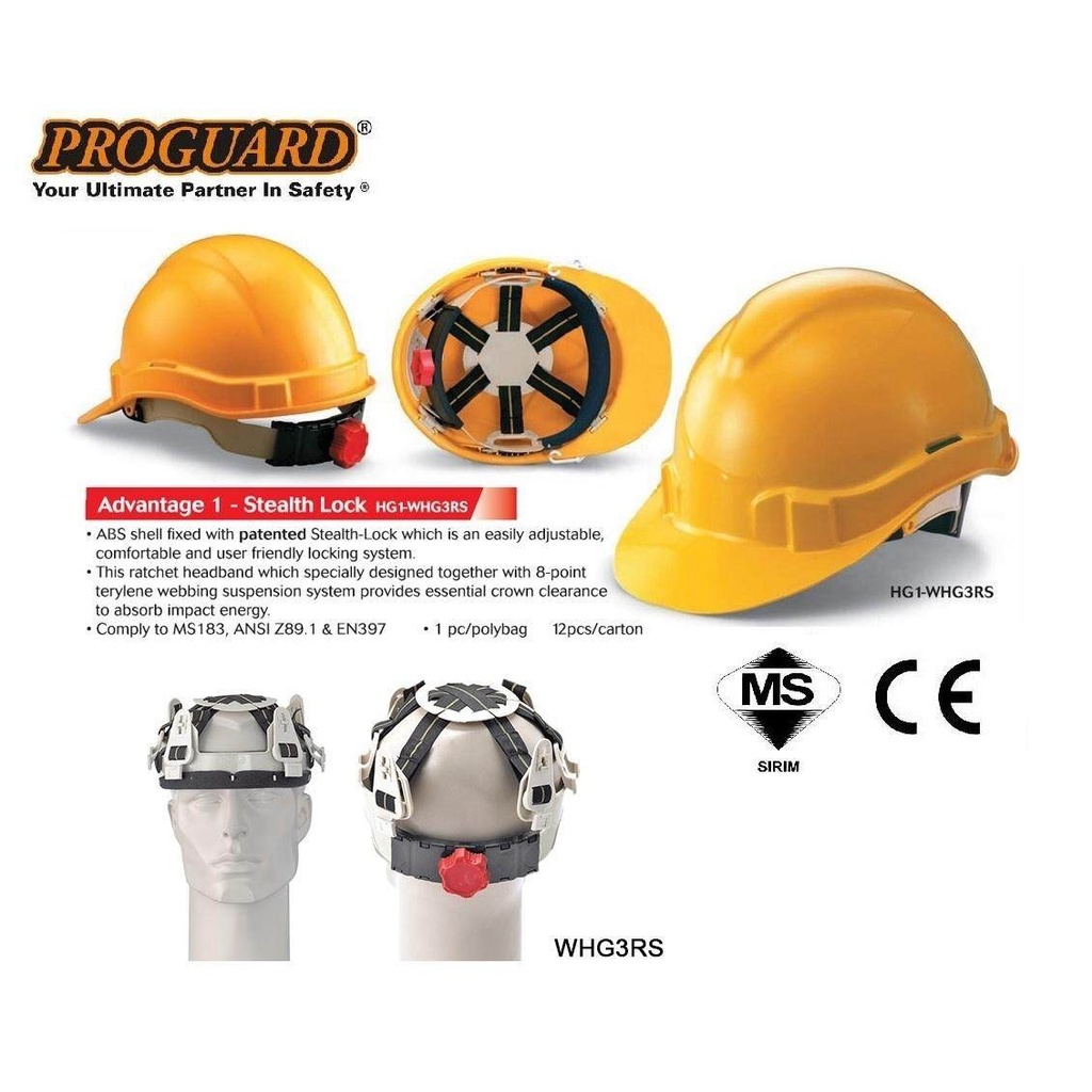 Proguard Advantage 1 Stealth-Lock Industrial Safety Helmet (SIRIM ...