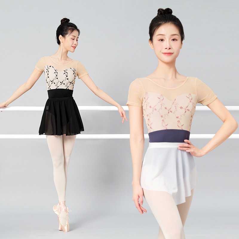 Ballet Leotards Woman Short Sleeves Dance Leotards Nylon Ballet ...